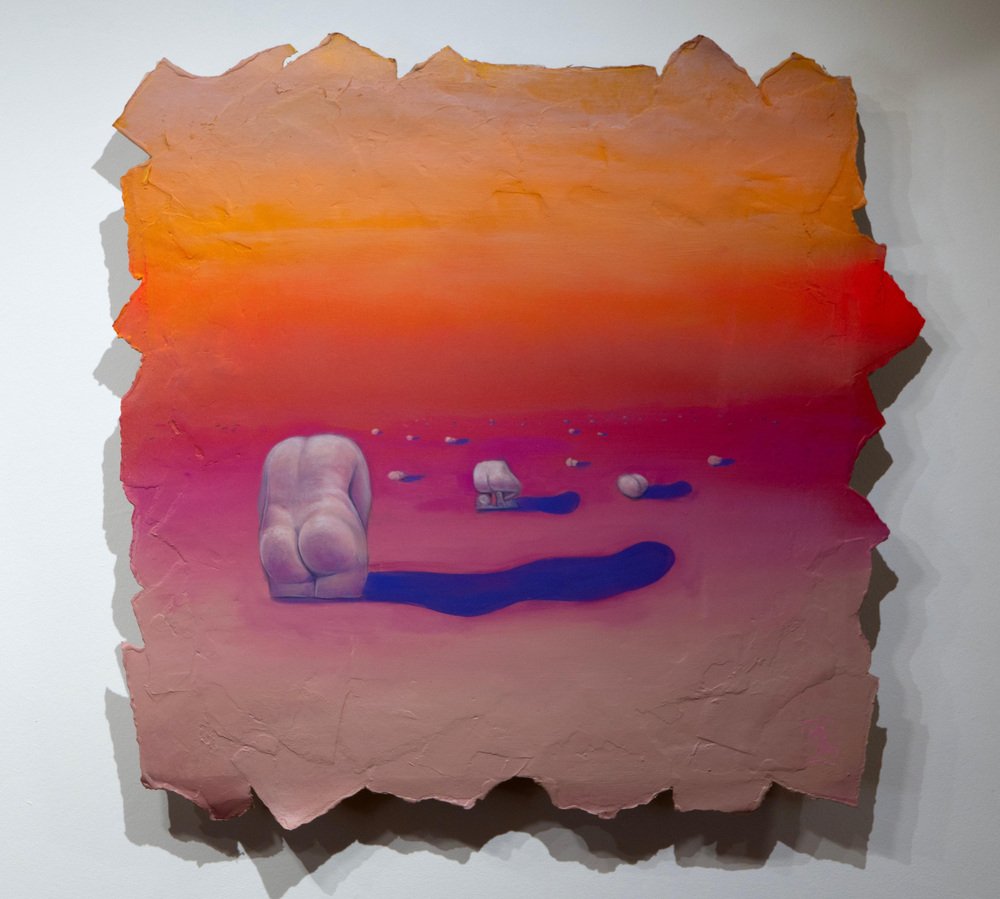 Gozo, Surreal Landscape with Classical Figure on Floating Paper ...