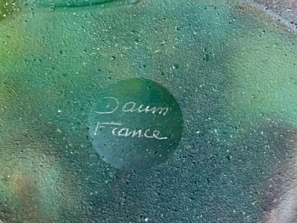 French Frog on a Water Lily Tray from Daum for sale at Pamono