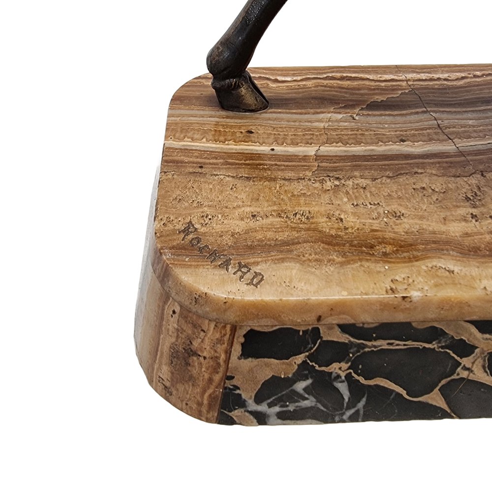 Art Deco Statue of Deer in Metal and Marble by Irénée Félix René ...