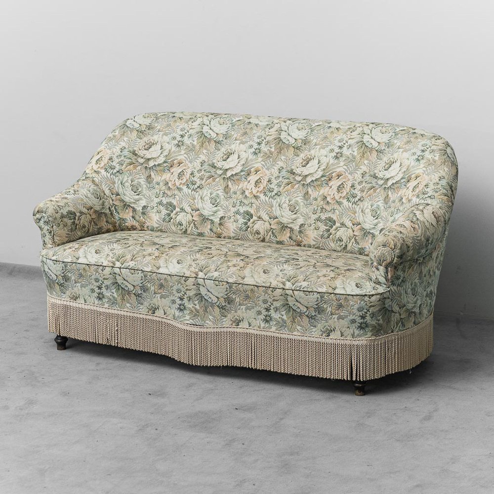 Vintage Two-Seater Sofa with Floral Pattern, 1950s for sale at Pamono