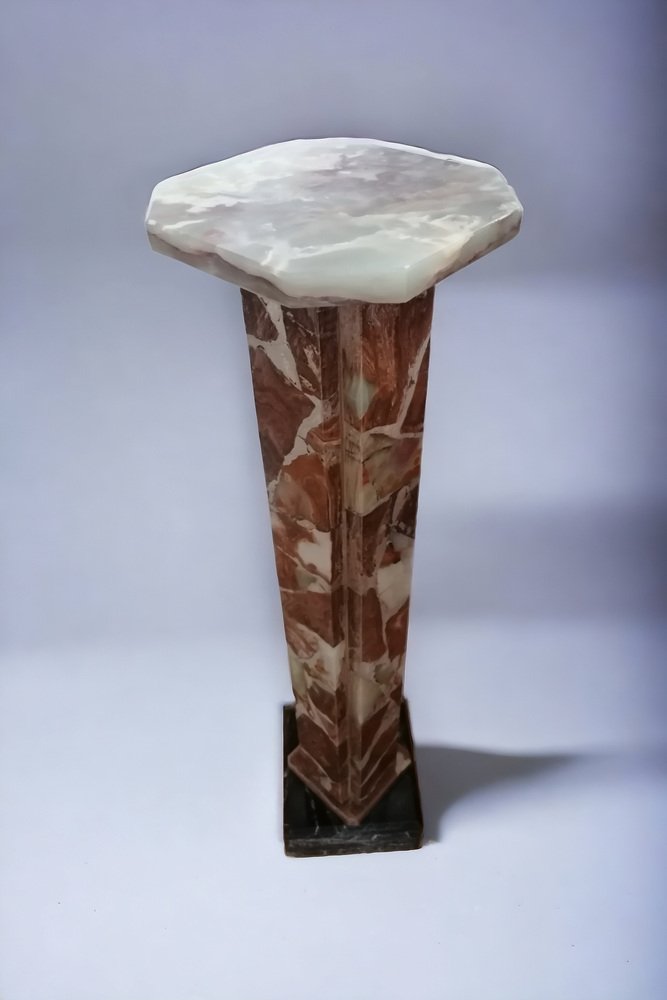 Empire Column with Three Types of Marble in Verona Red, Belgian Black ...