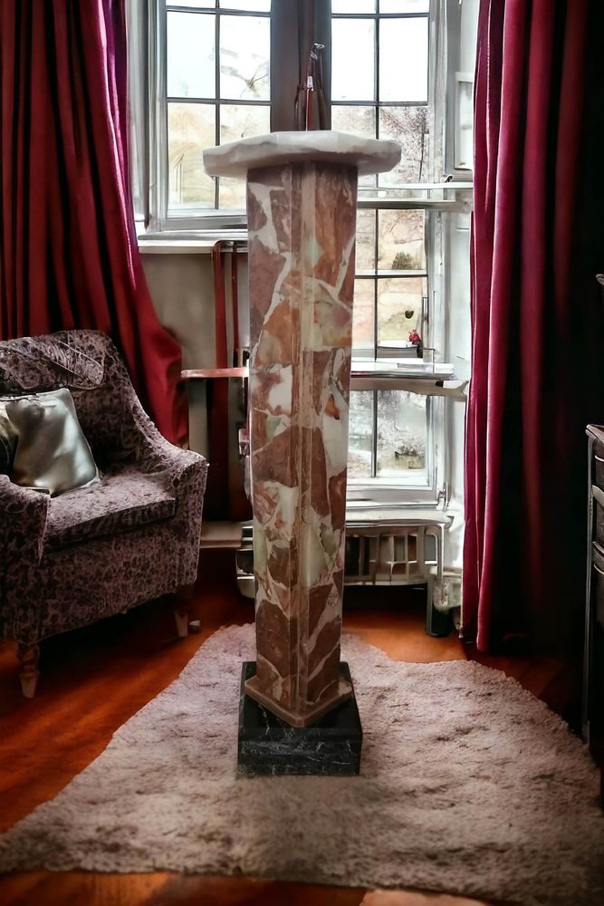 Empire Column with Three Types of Marble in Verona Red, Belgian Black ...