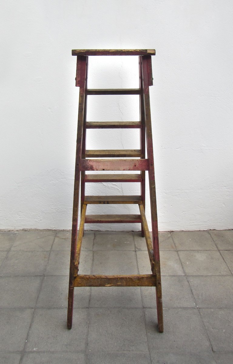 Industrial Wooden Archive Ladder, 1950s for sale at Pamono