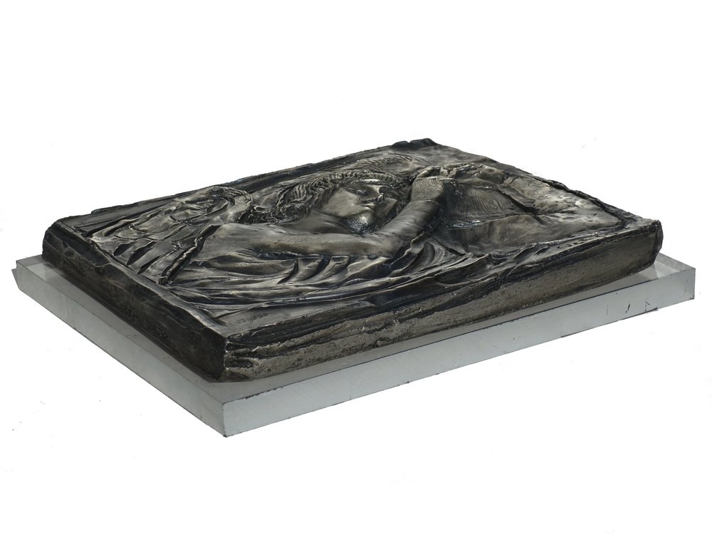 Italian Sculpture Bas-Relief Angel in Silver Metal Angel by Emilio ...