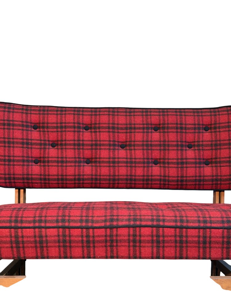 Red Wool Sofa, 1900s for sale at Pamono