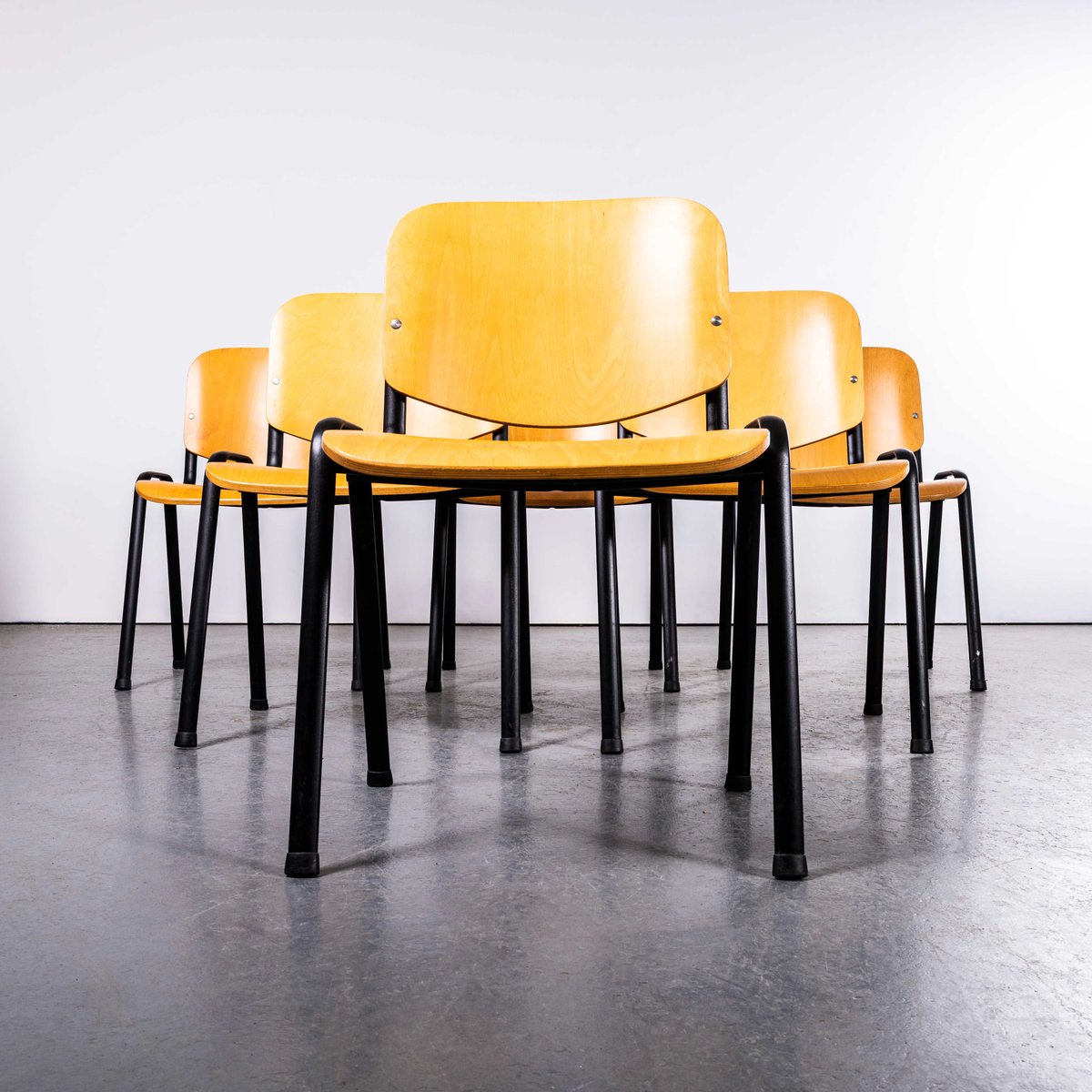 Italian University Stacking Chairs, Set of 6 for sale at Pamono