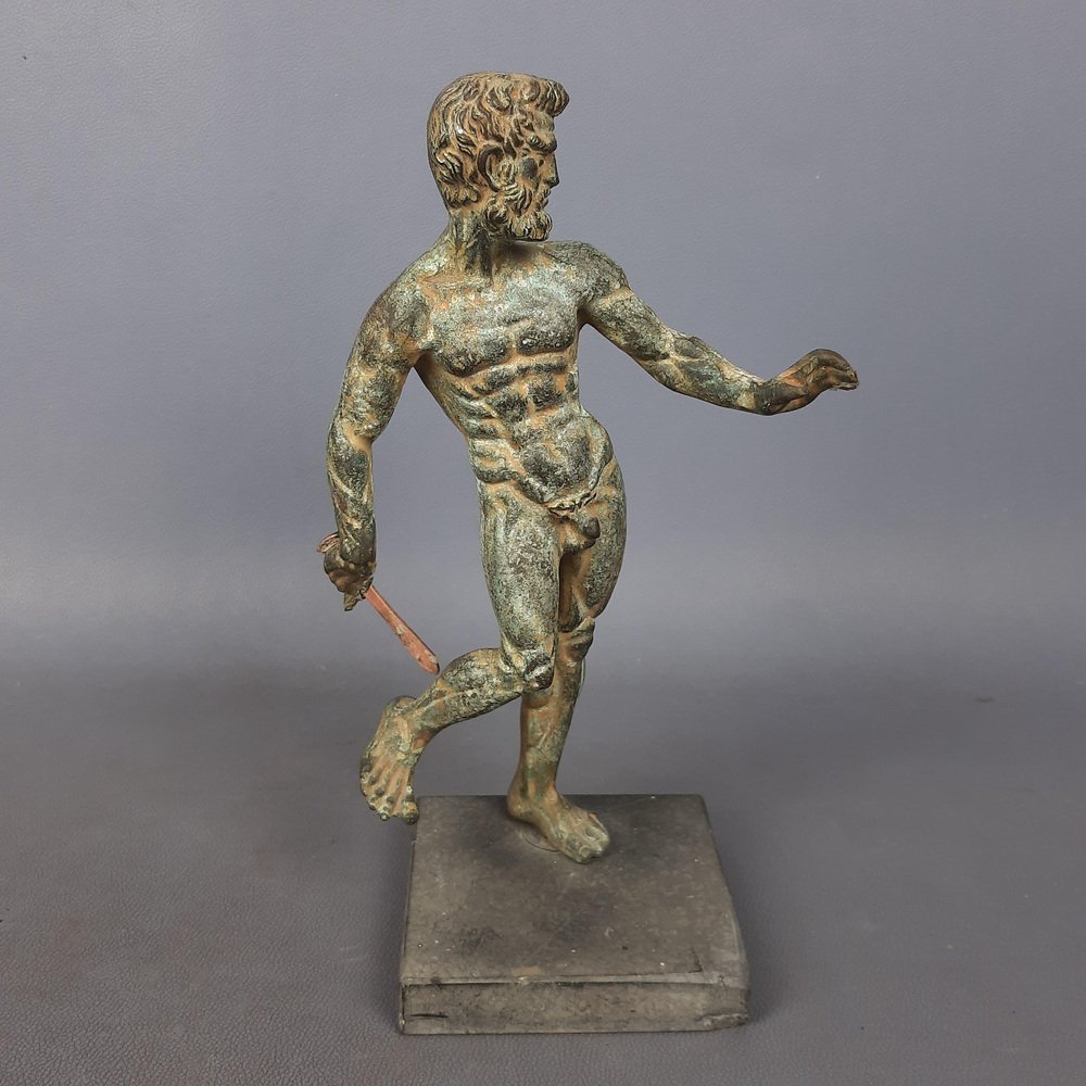 Bronze Hercules Statue on Marble Base, Early 20th Century for sale at ...