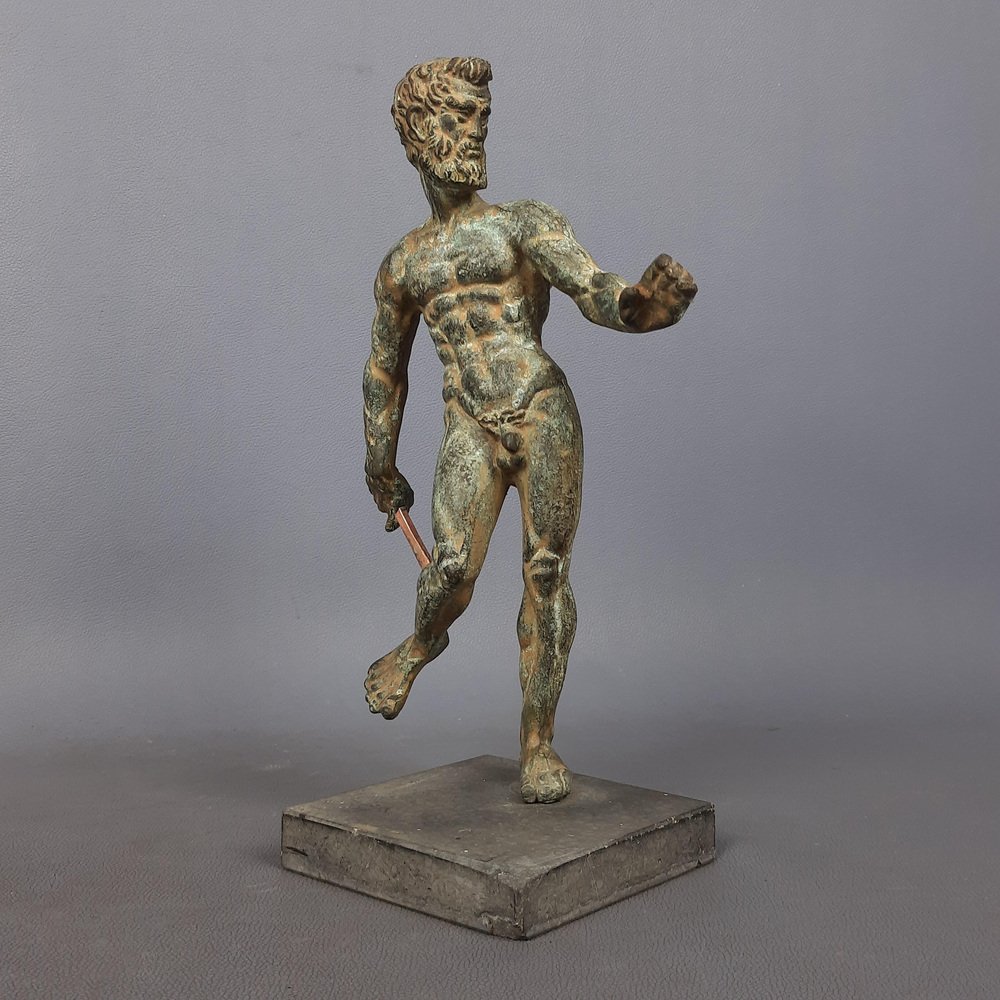 Bronze Hercules Statue on Marble Base, Early 20th Century for sale at ...