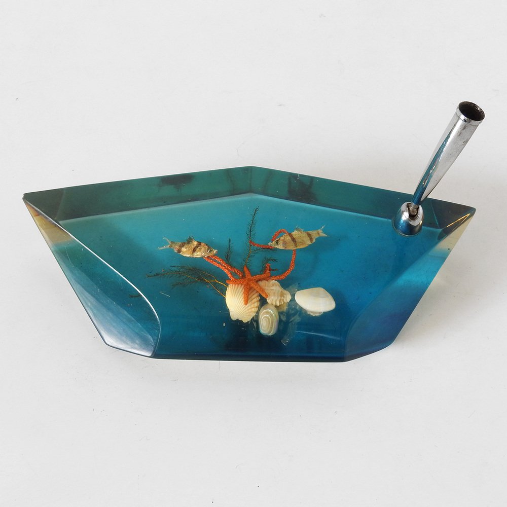 Mid-Century Modern Resin Desk Set with Marine Inclusion, 1960s for sale ...