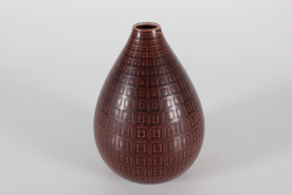 Maroon Brown Marselis Vase by Nils Thorsson for Aluminia Royal Copenhagen, DK, 1950s for sale at ...