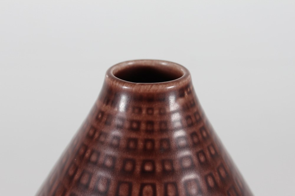 Maroon Brown Marselis Vase by Nils Thorsson for Aluminia Royal ...