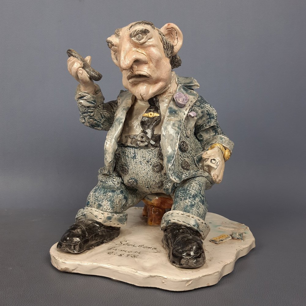 Vintage Scalfaro Ceramic Humorous Political Figure by Maiorana Giuseppe ...
