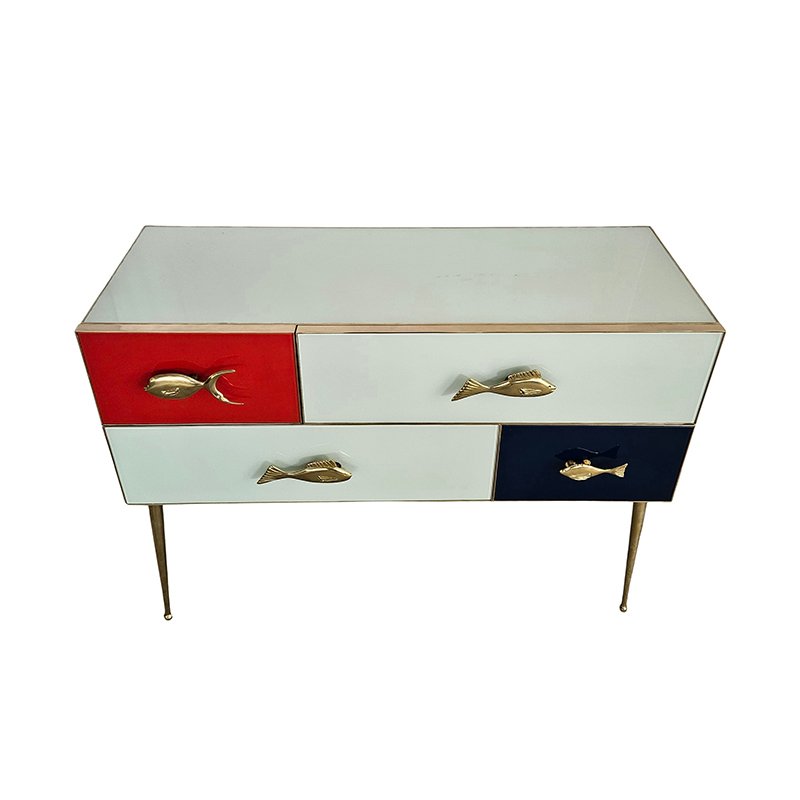 Console Table with Fish-Shaped Handles, 1980s for sale at Pamono