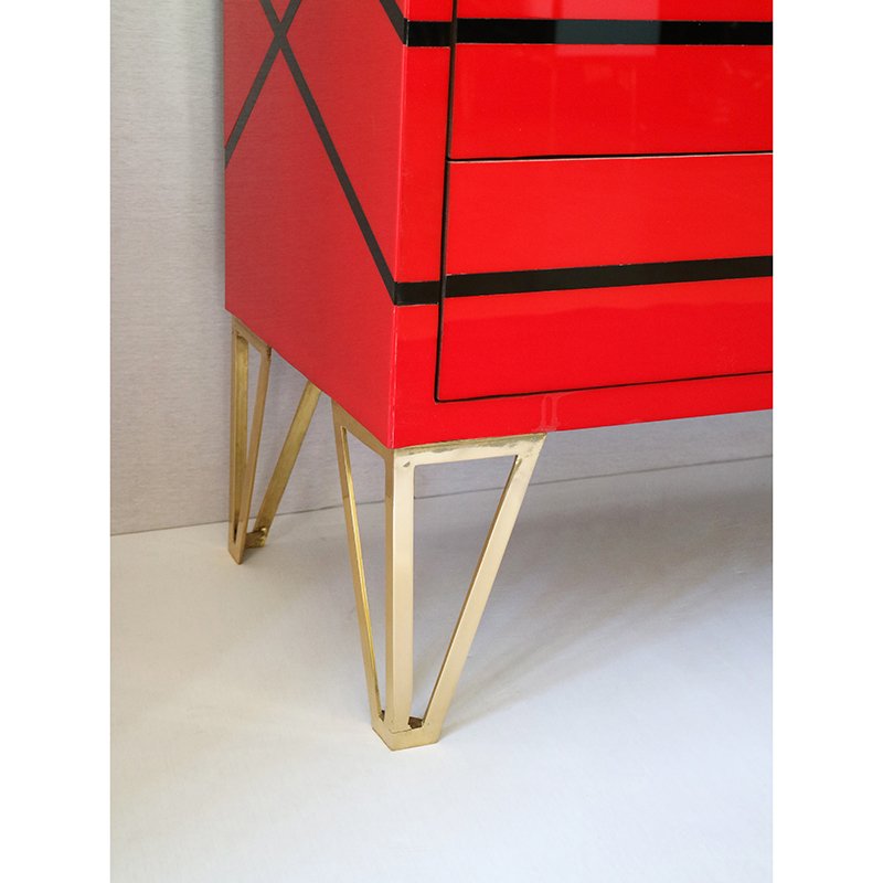 Chest of Drawers with Geometric Pattern, 1980s for sale at Pamono