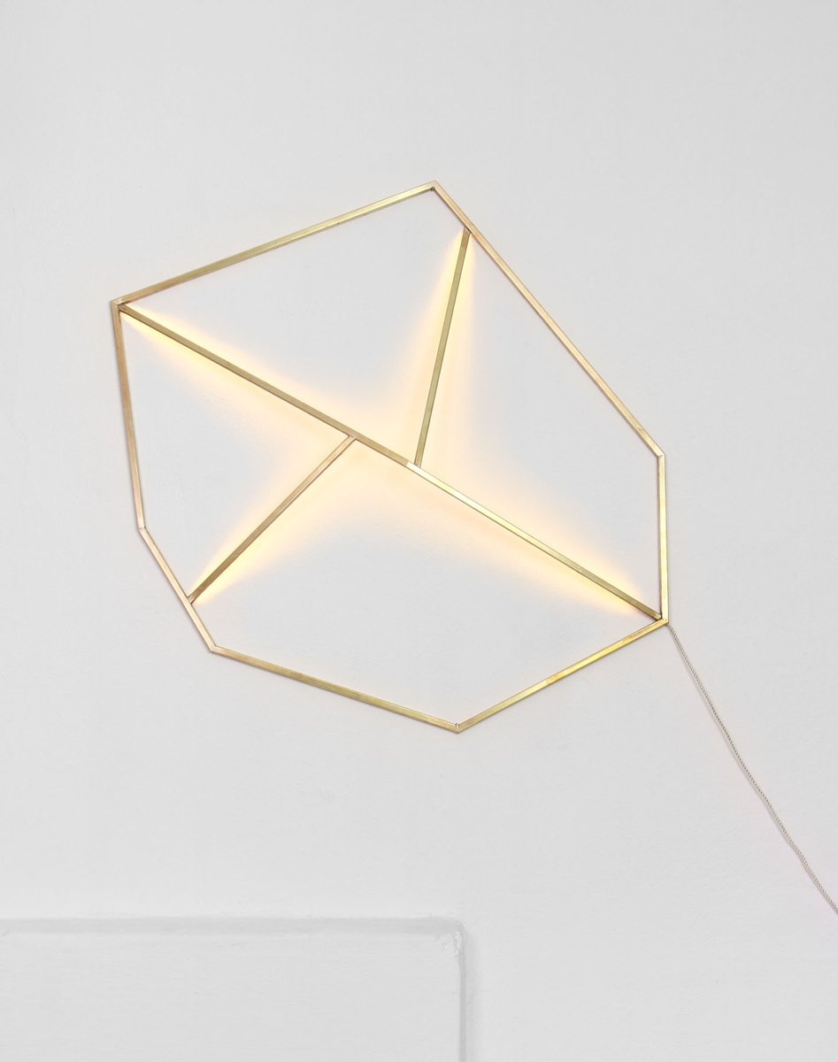 Wall Kite Lamp in Raw Brass, 2000s for sale at Pamono