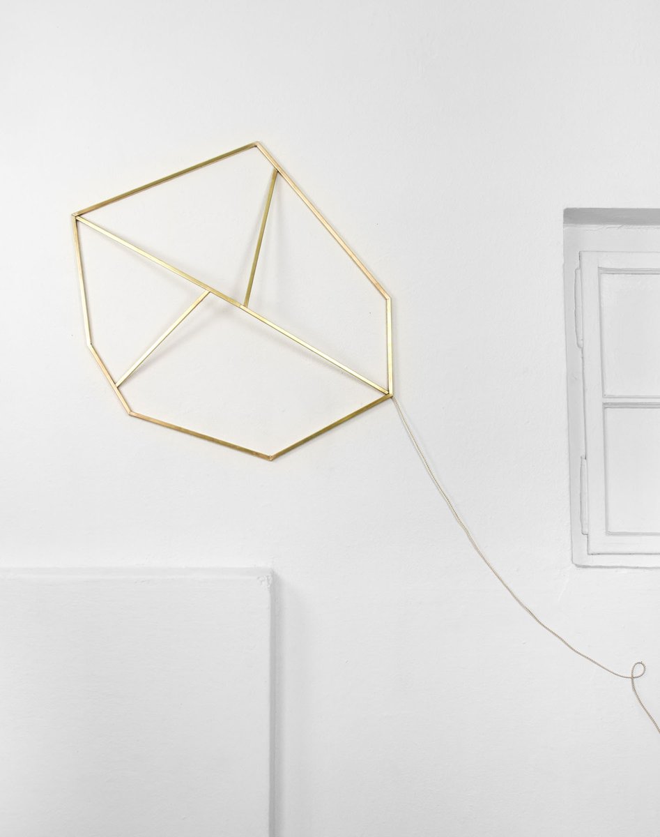 Wall Kite Lamp in Raw Brass, 2000s for sale at Pamono