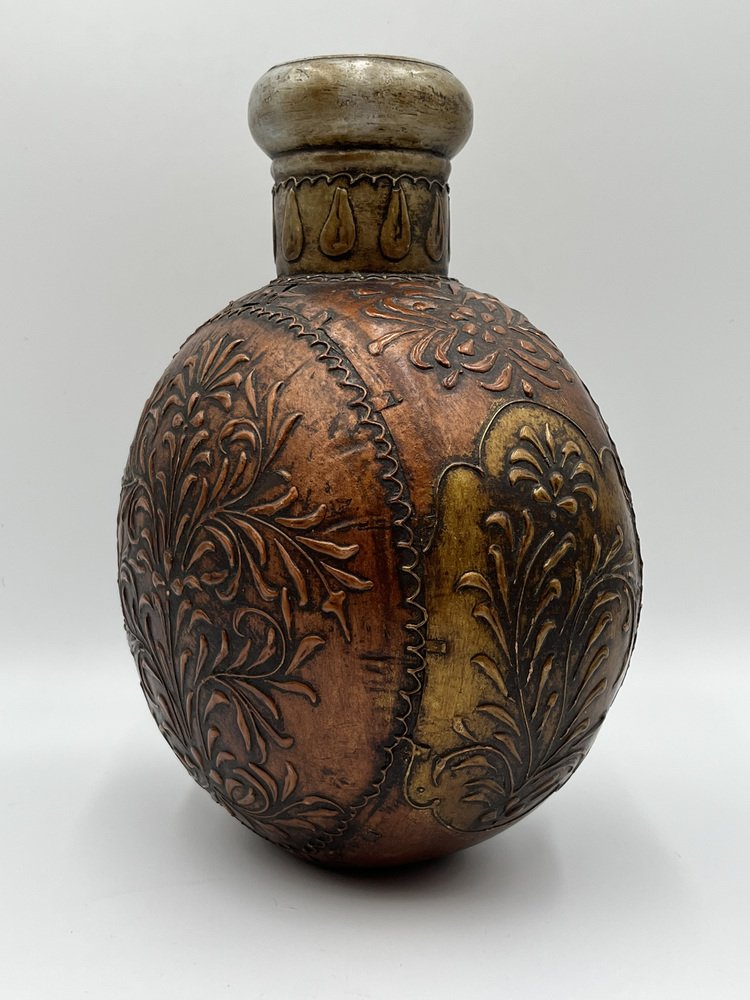 Antique Tibetan Copper Tin Vessel with Floral Pattern, 1920s for sale ...