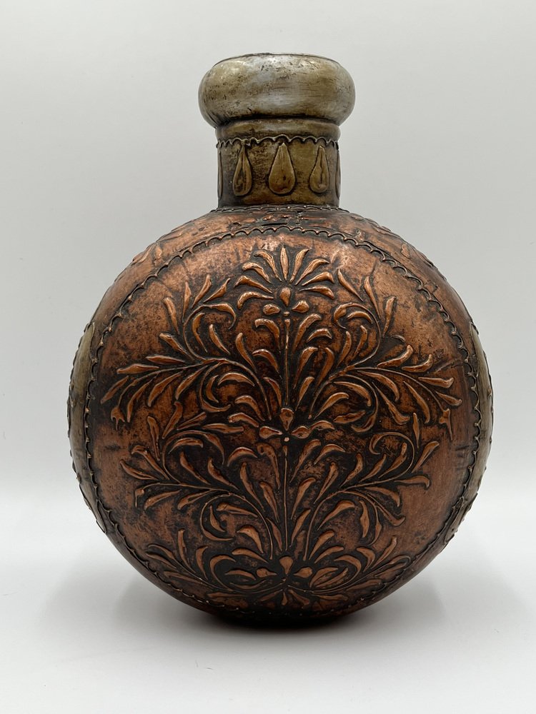 Antique Tibetan Copper Tin Vessel with Floral Pattern, 1920s for sale ...