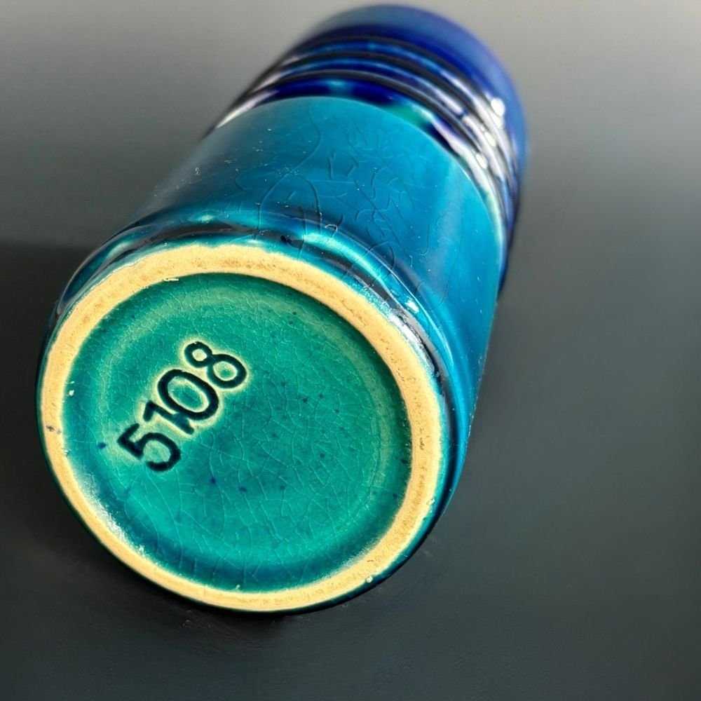 PAN 5108 Ceramic Vase in Turquoise and Cobalt Blue by W. Goebel KG ...