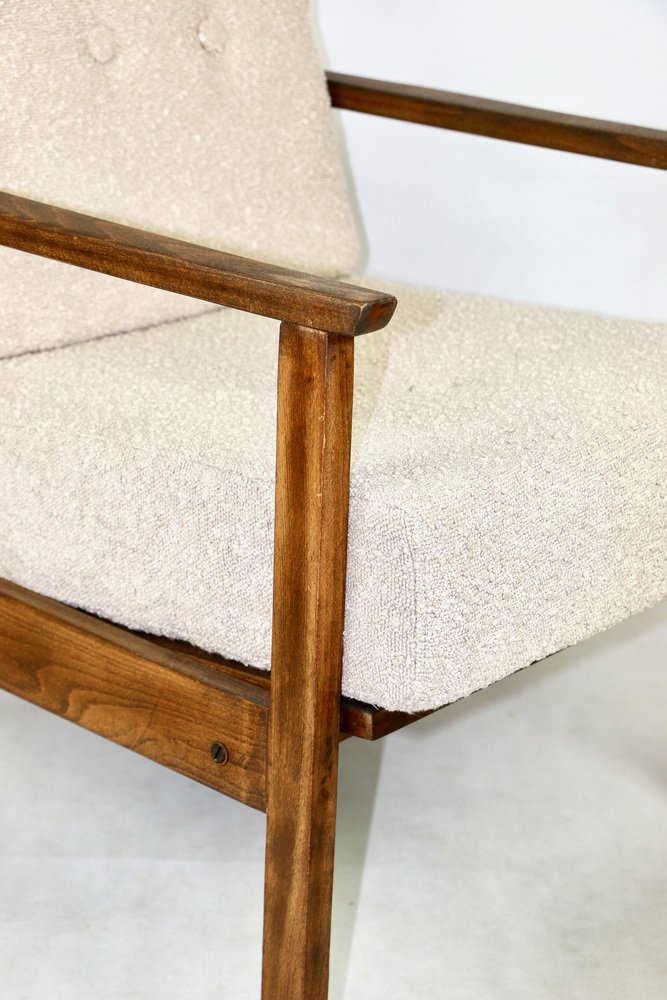 Vintage Beige Boucle Loop Armchair, 1960s for sale at Pamono
