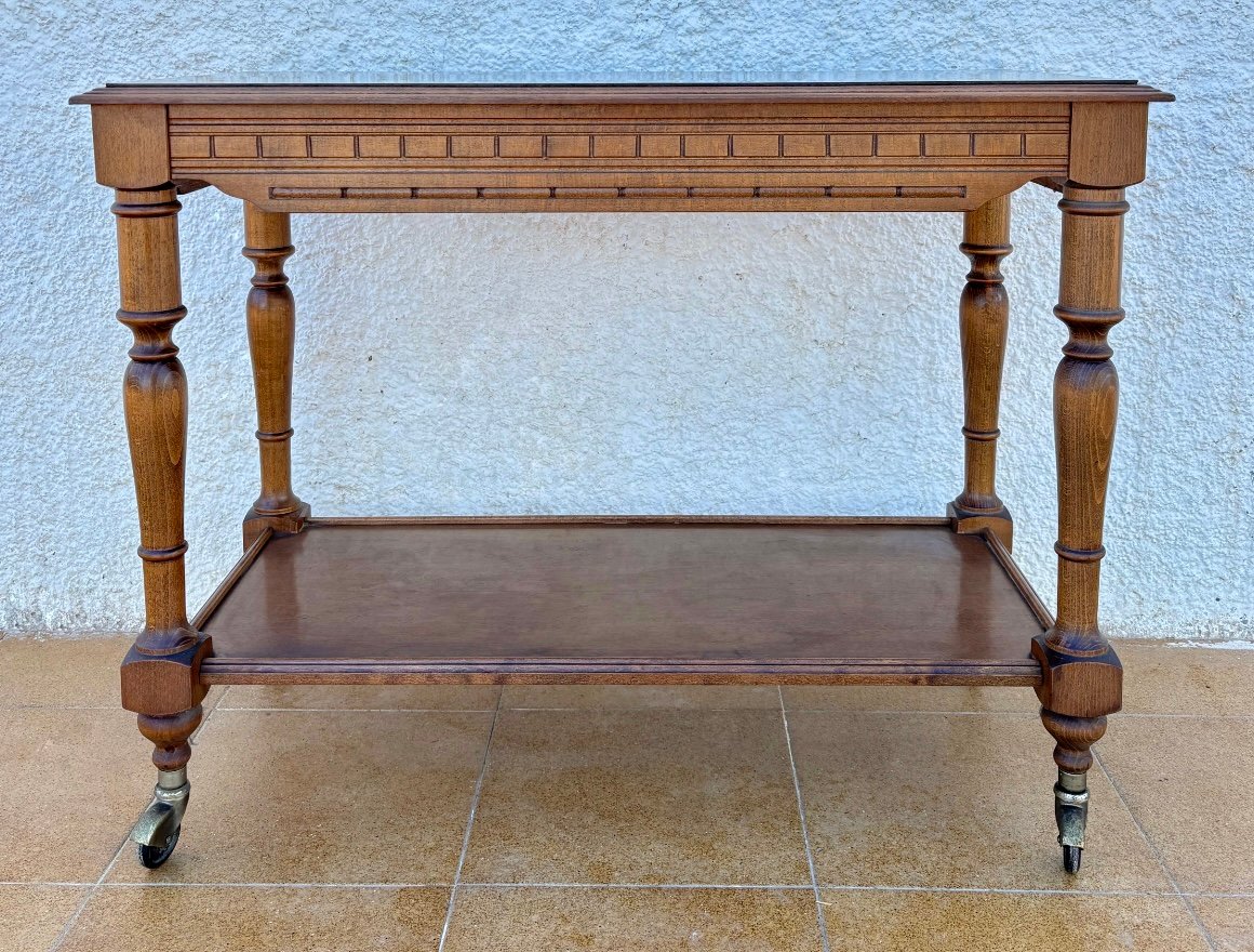 Vintage English Serving Cart with Wheels, 1920s for sale at Pamono
