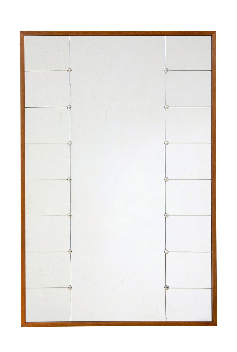 Large Mid-Century Modern Scandinavian Oak Framed Mirror, 1950 for sale ...