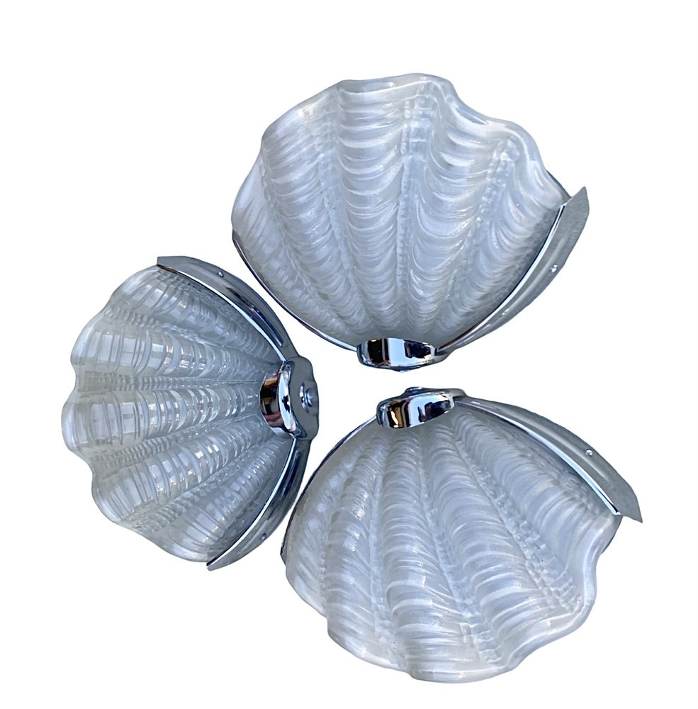 Art Deco Clam Shell Wall Lights, 1930s, Set of 6 for sale at Pamono
