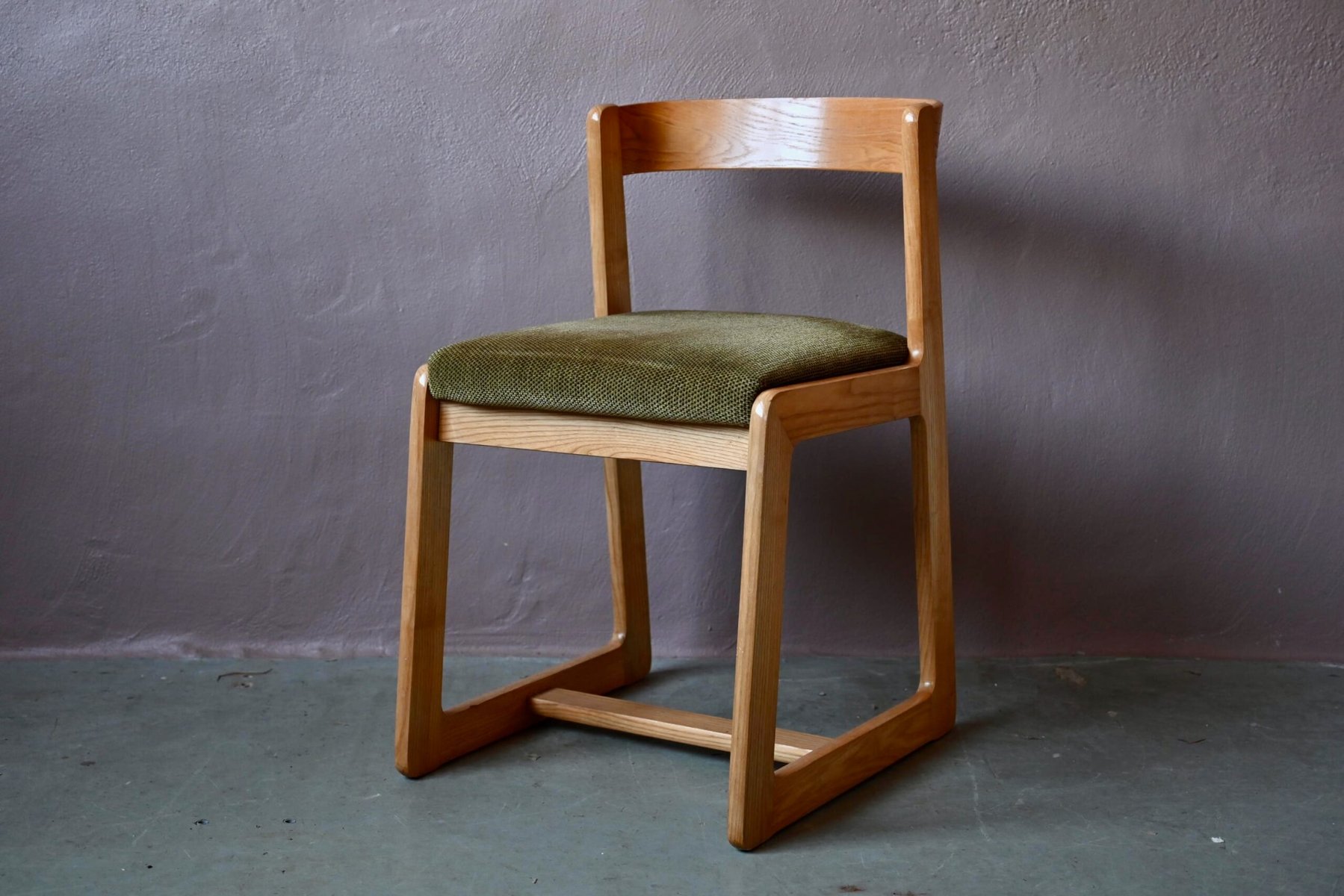 Scandinavian Wood Sled Chair for sale at Pamono
