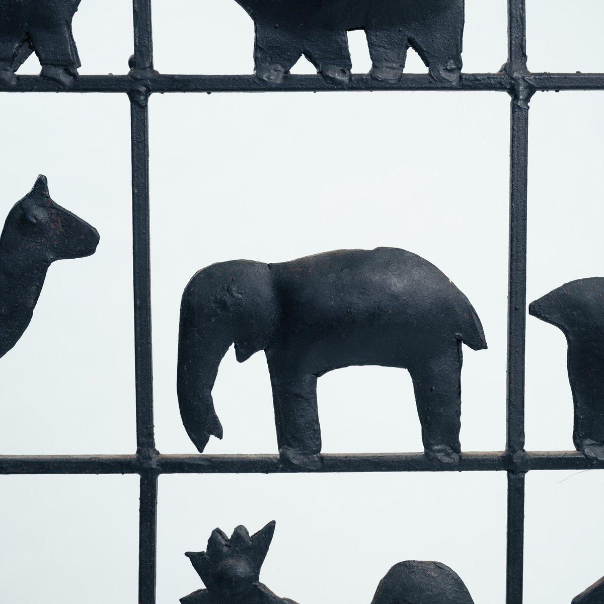 Screen Room Divider in Wrought Iron with Animals by Touret for Atelier ...