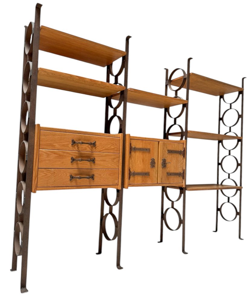 Brutalist Modern Freestanding Modular Wall Unit, 1980s, Set of 11 for ...