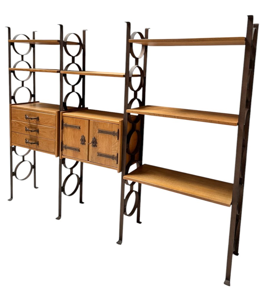 Brutalist Modern Freestanding Modular Wall Unit, 1980s, Set of 11 for ...