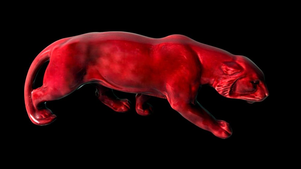 Art Deco Fremch Saint-Clément Panther in Glazed Red Ceramic, 1930s for ...