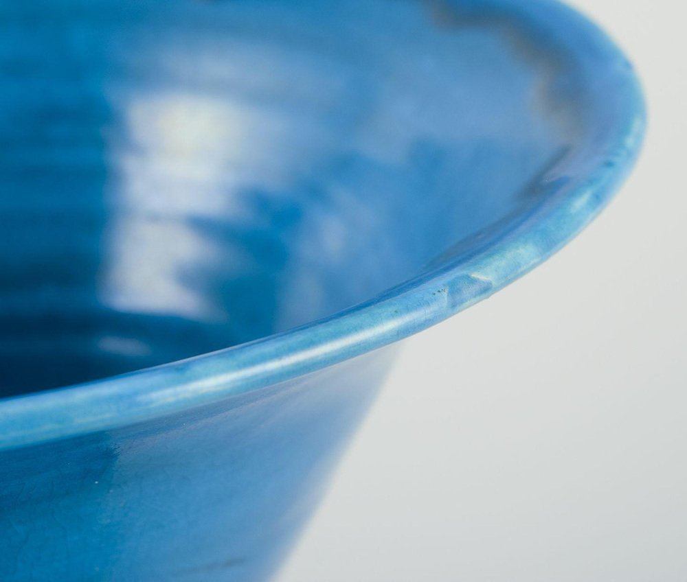 Trumpet-Shaped Turquoise Glazed Ceramic Vase from Kähler, Denmark ...
