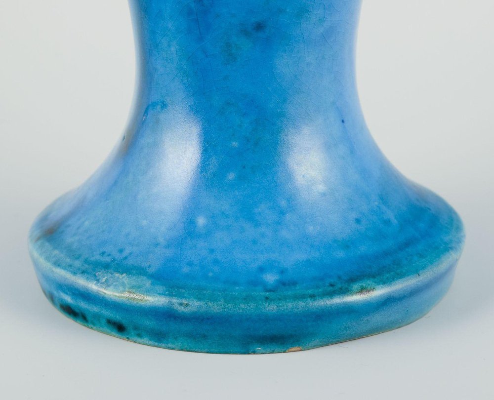 Trumpet-Shaped Turquoise Glazed Ceramic Vase from Kähler, Denmark ...