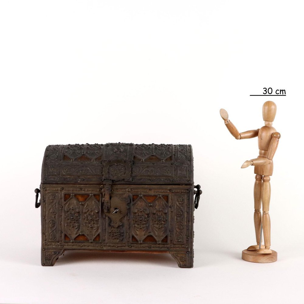 Chest in Wood and Embossed Sheet Metal for sale at Pamono