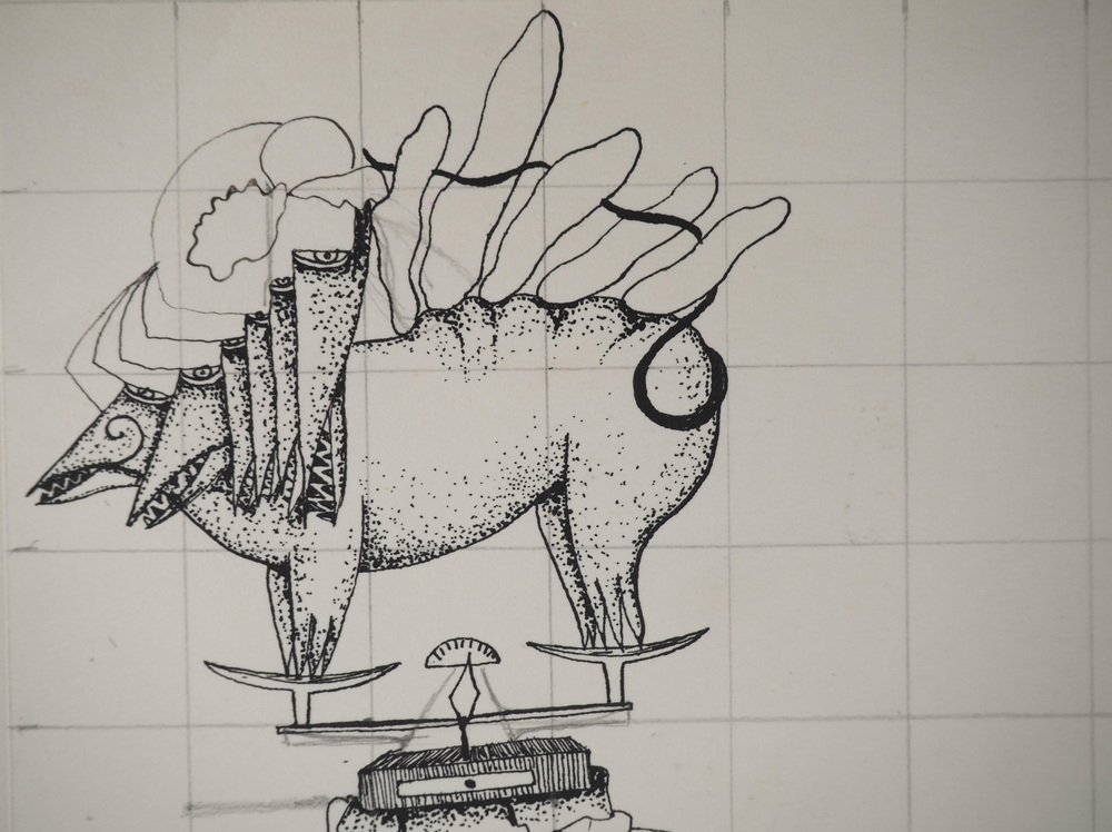 Jean-Claude SILBERMANN, Sneaky signs, The judge's Scales, Drawing for ...