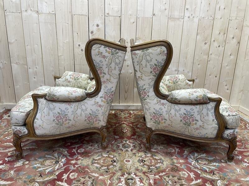 Louis XV Style Bergère Ear Armchairs, Set of 2 for sale at Pamono