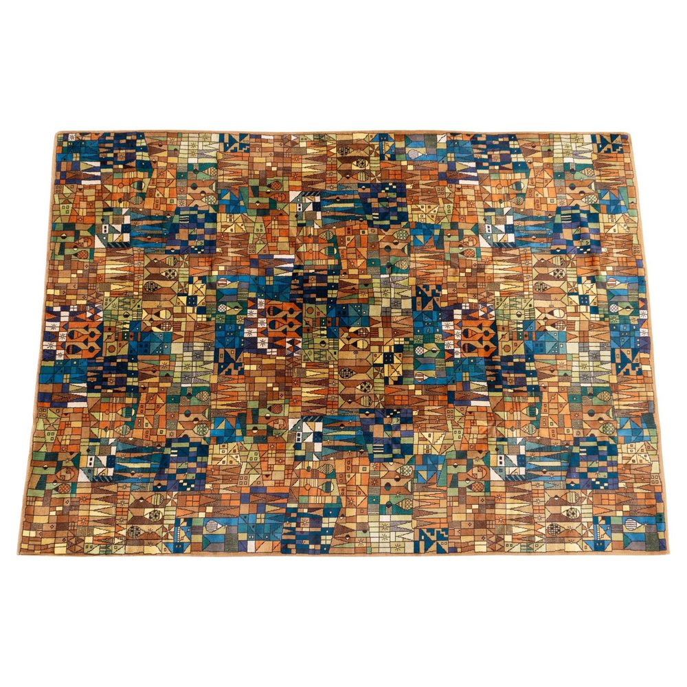 Abstract Landscape Rug from Vorwerk, 1960s for sale at Pamono