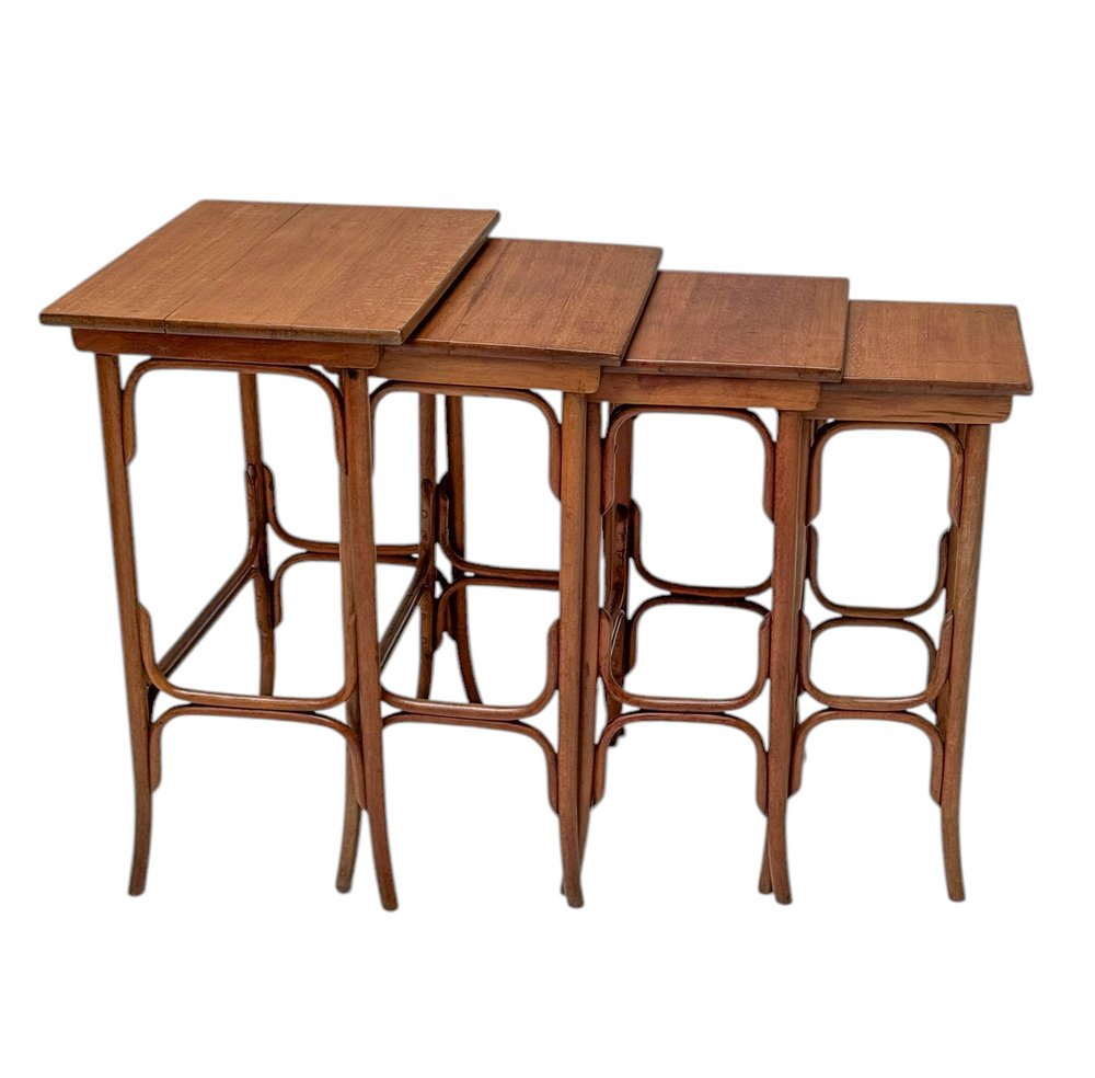 Vienna Secession Bentwood Nesting Tables by Michael Thonet for Thonet, 1890s, Set of 4 for sale ...