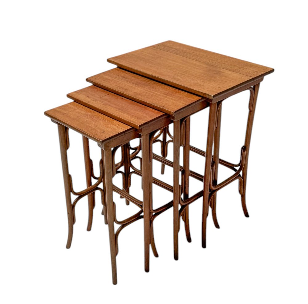 Vienna Secession Bentwood Nesting Tables by Michael Thonet for Thonet, 1890s, Set of 4 for sale ...