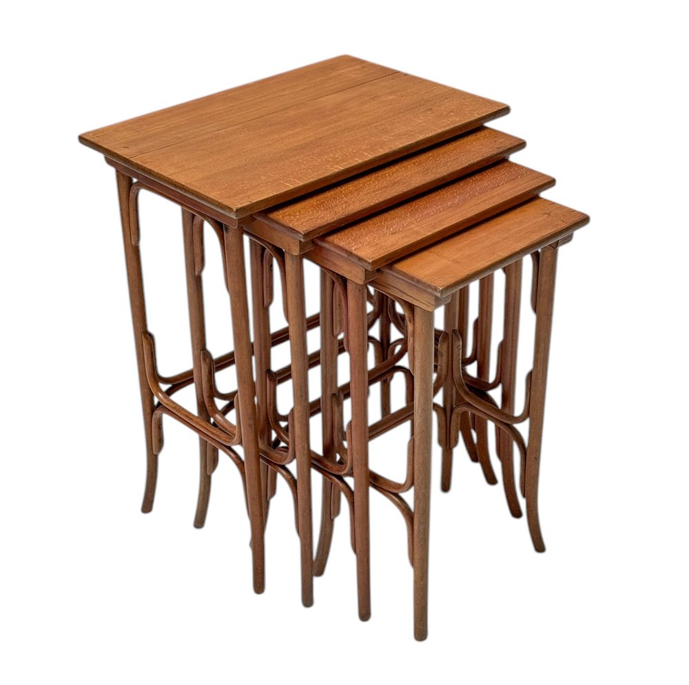 Vienna Secession Bentwood Nesting Tables by Michael Thonet for Thonet, 1890s, Set of 4 for sale ...