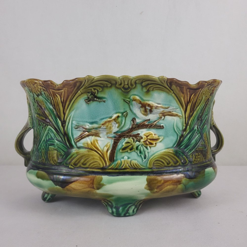 Barbotine Cache Pot from Faïencerie de Nimy, 19th Century for sale at ...