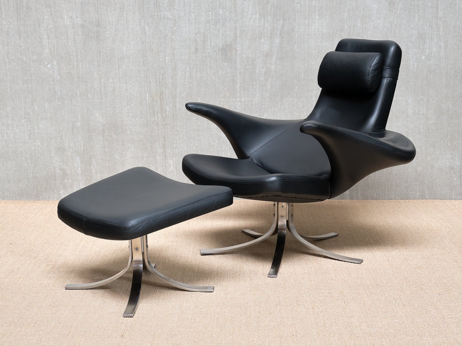 Seagull Chair with Ottoman by Gosta Berg & Stenerik Eriksson for Fritz ...