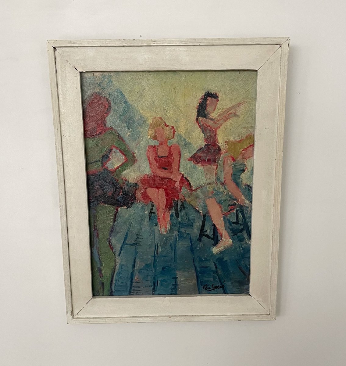 Rien Goené, Ballerinas After the Show, Pays-Bas, 1950s, Peinture & Bois ...