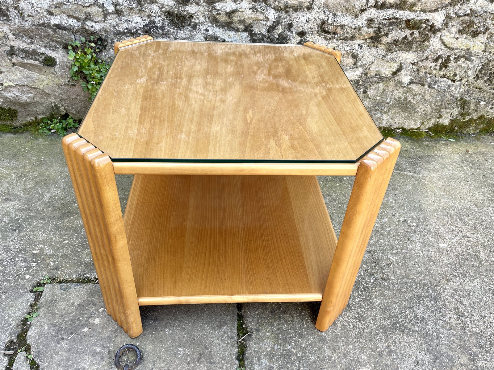 Beech Side Table from Maison Rosello, 1970 for sale at Pamono