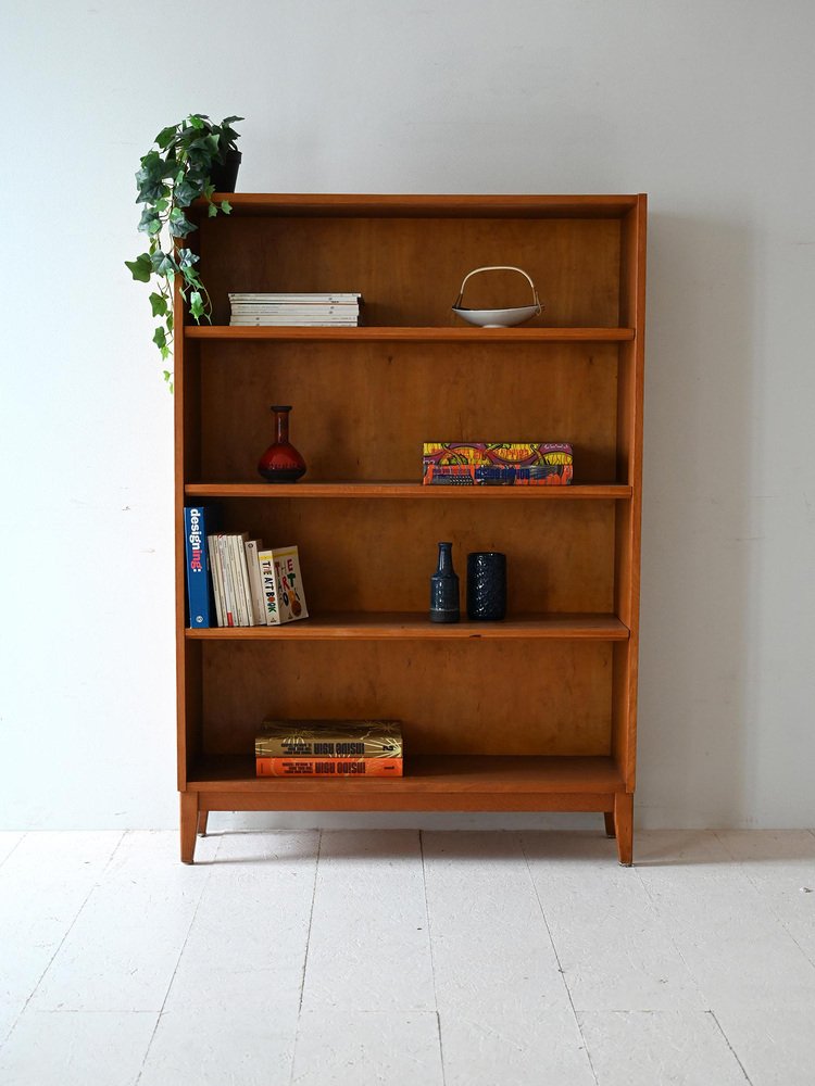 Vintage Scandinavian Oak Bookcase, 1950s for sale at Pamono