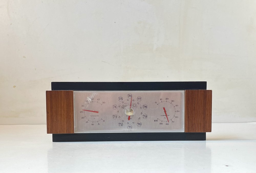 Vintage Teak Weather Station by Barigo, Germany, 1960s for sale at Pamono