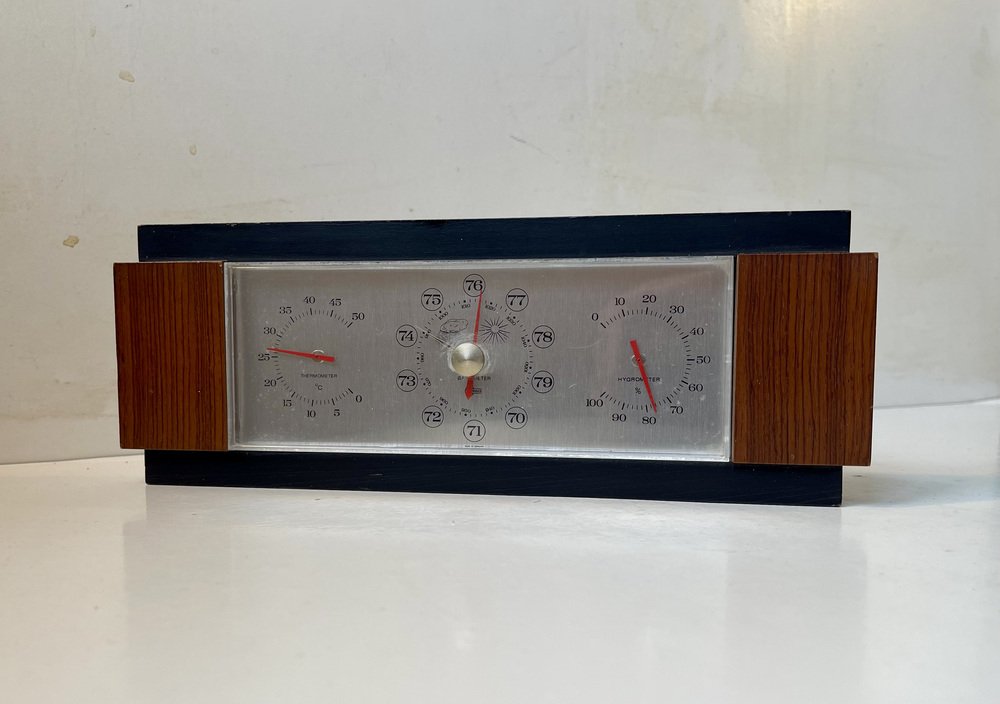 Vintage Teak Weather Station by Barigo, Germany, 1960s for sale at Pamono