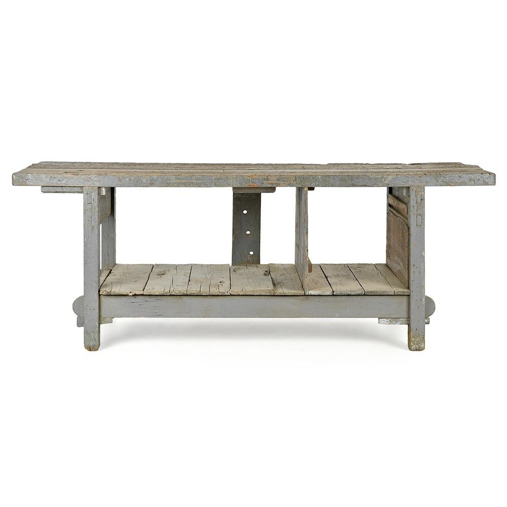 Workbench in Weathered Solid Wood for sale at Pamono