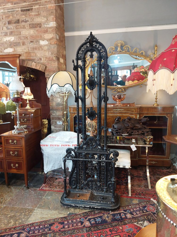 Antique Cast Iron Hall Stand from Falkirk Foundry, 1800s for sale at Pamono